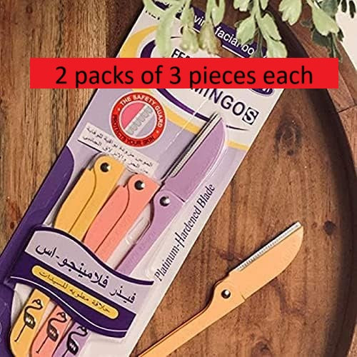 2 Sets of -3 piece Flamingo Face Razors – Feather Style – MUFLIHEEN